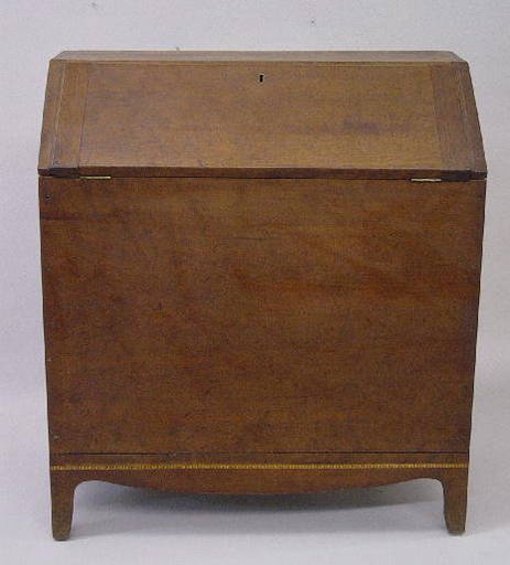 Rare Small Sugar Desk With Inlay. Cherry With An O