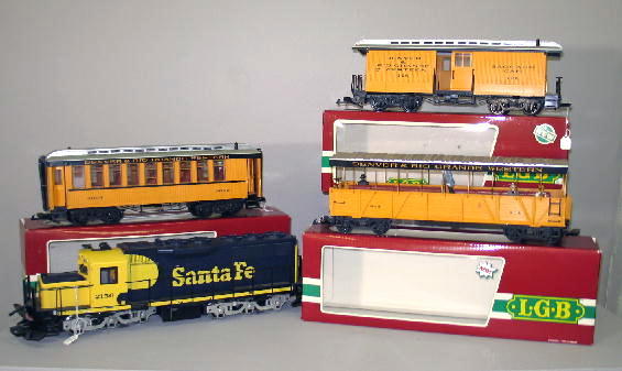 Four Lgb G Scale Pieces Santa Fe #2156 Engine (no
