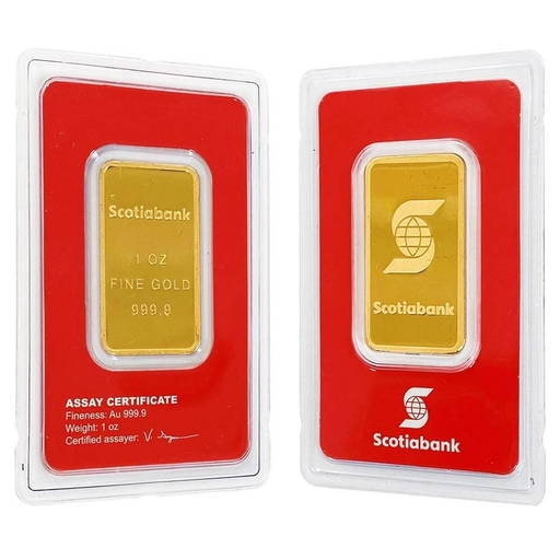 1 oz Scotiabank Gold Bar .9999 Fine (In Assay) - Oct 20, 2020 | Bidhaus ...