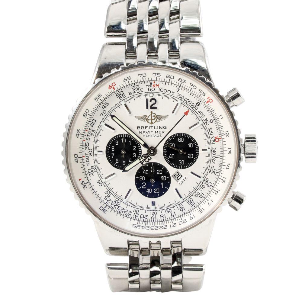 Authentic Breitling Navitimer White Dial Stainless