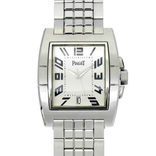 Authentic Piaget Upstream 27050 Mens Watch Date Silver