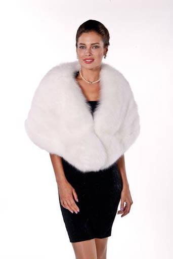 Fur Cape White Fox Fur Cape