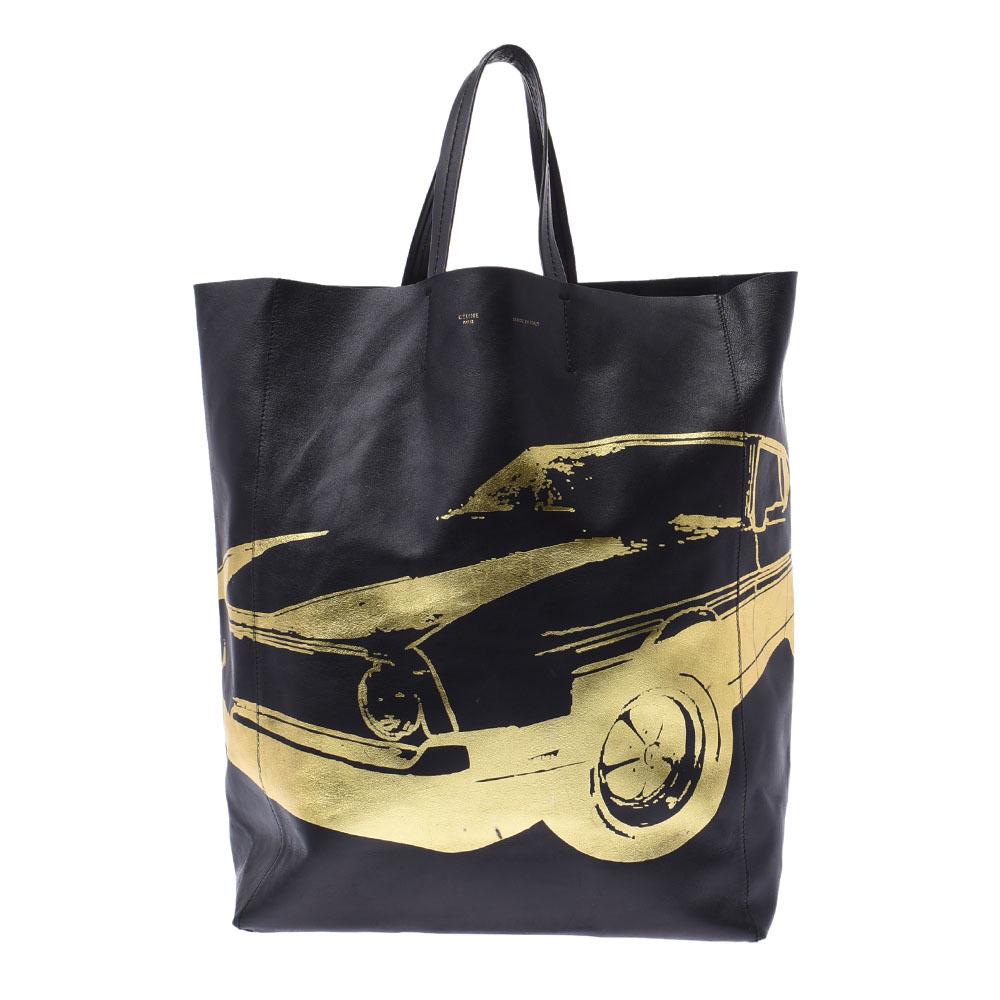 CELINE Vertical Hippo Mustang Print Tote Bag Black / | Barnebys