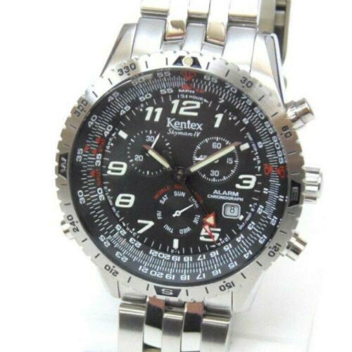 Kentex Skyman Iv S368x Chronograph Black Dial Stainless
