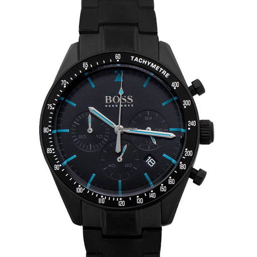 Hugo Boss Men's Chronograph Trophy Black Stainless Steel Bracelet Watch ...