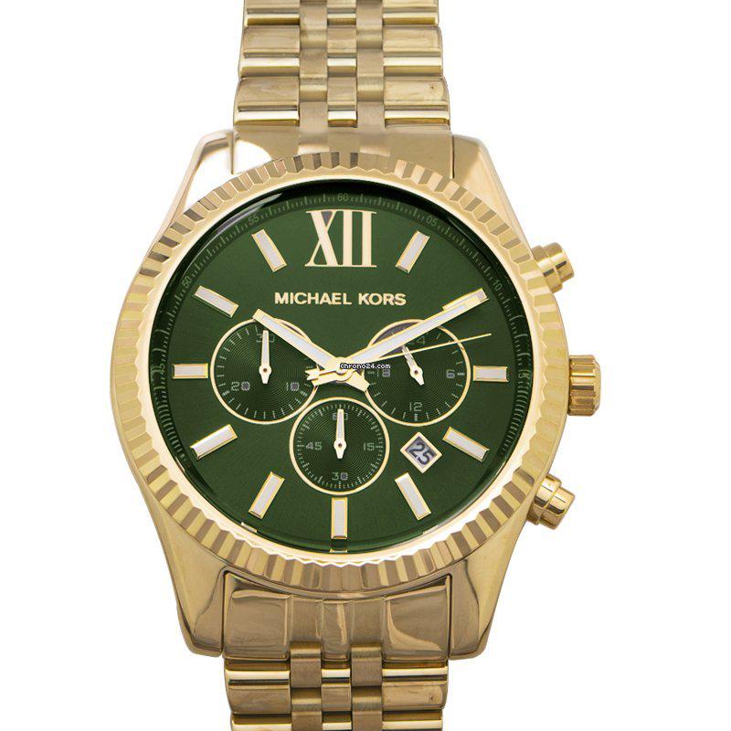 Michael Kors Lexington Chronograph Green Dial Men's Watch 45mm - MK8446 ...