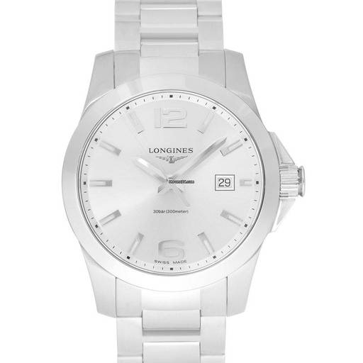 Longines The Longines Conquest Quartz Silver Dial Watch Steel 41mm ...