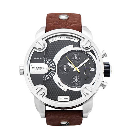 Diesel Sba Dual Time Chronograph Stainless Steel Watch Dz7264