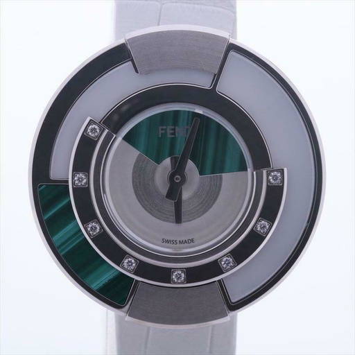 Fendi Polychromia 50000S Leather White Dial Quartz Stainless Ladies ...