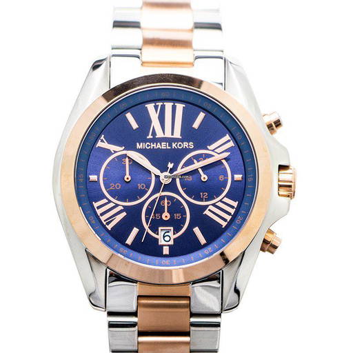 Michael Kors Bradshaw Chronograph Blue Dial Two-tone Ladies Watch 43MM ...