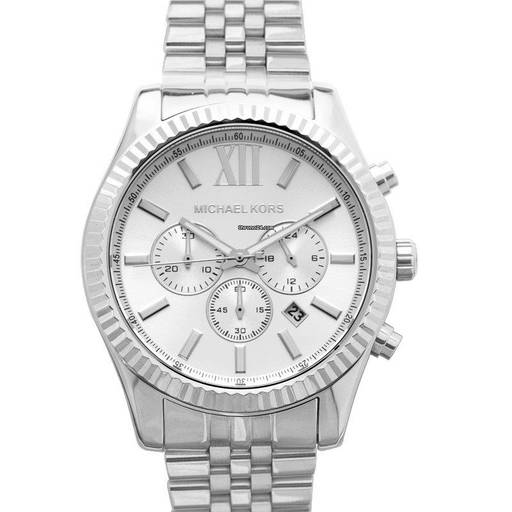 Michael Kors Lexington Chronograph Quartz Silver Dial Men's Watch ...