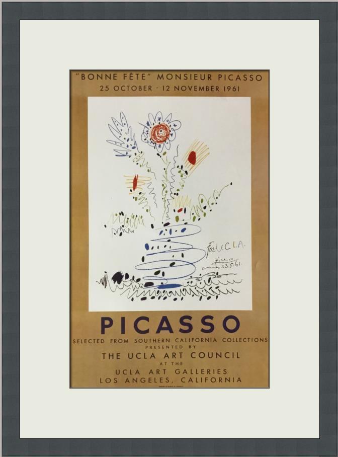 Pablo Picasso 'bonne Fete' Monsieur Picasso Custom Framed Print