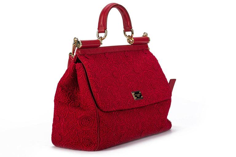 Dolce New Large Red Macrame' Bag