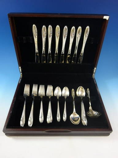 Sculptured Rose by Towle Sterling Silver Flatware Set For 8 Service 42 ...