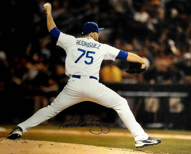 Paco Rodriguez Hand Signed Autographed 16x20 Photo La Dodgers In Wind Up