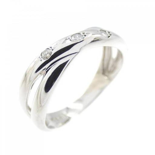 K14wg 3 Stone Diamond Ring