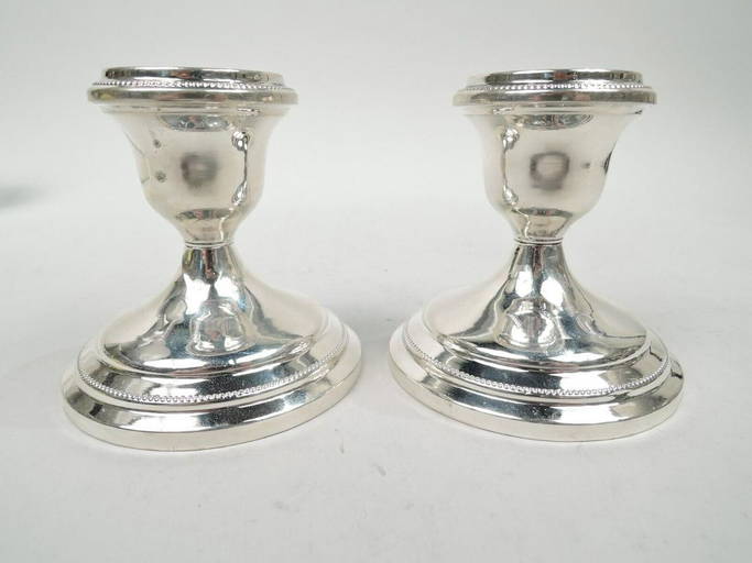 Gorham Friedman Pilgrim Candlesticks Modern Classical American Sterling ...