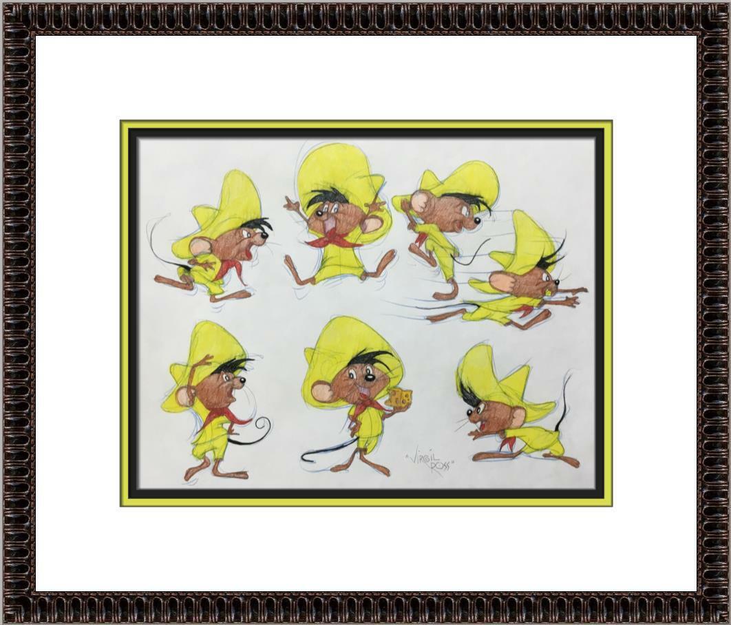 Virgil Ross Original Signed Model Sheet Drawing Speedy Gonzales Huge ...
