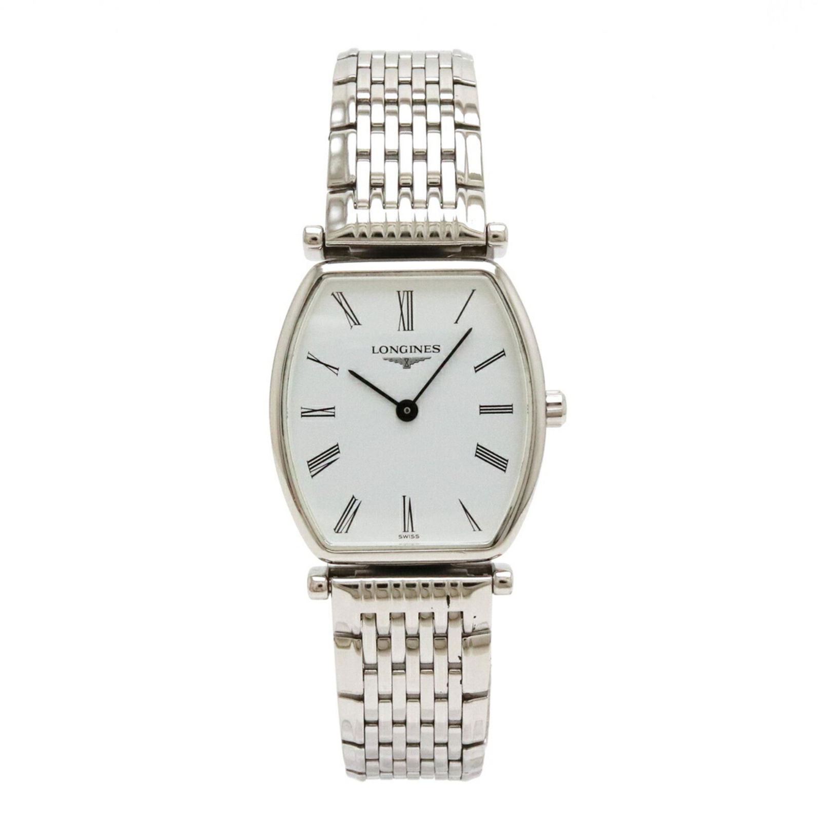 LONGINES Longines Grand Classic Tonneau White Dial SS Women's Quartz ...