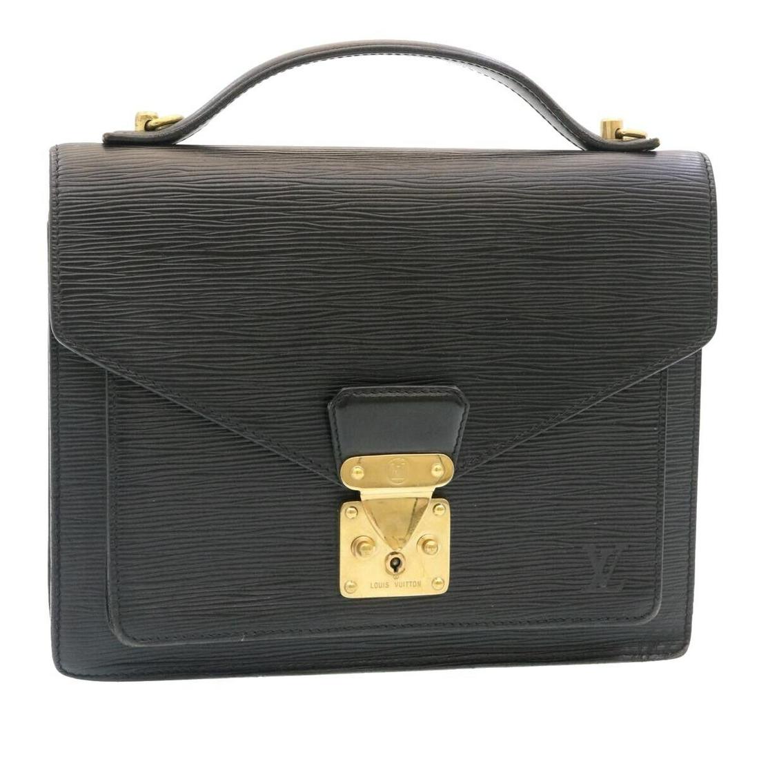 Louis Vuitton Epi Monceau Hand Bag Black M52122 Lv Auction