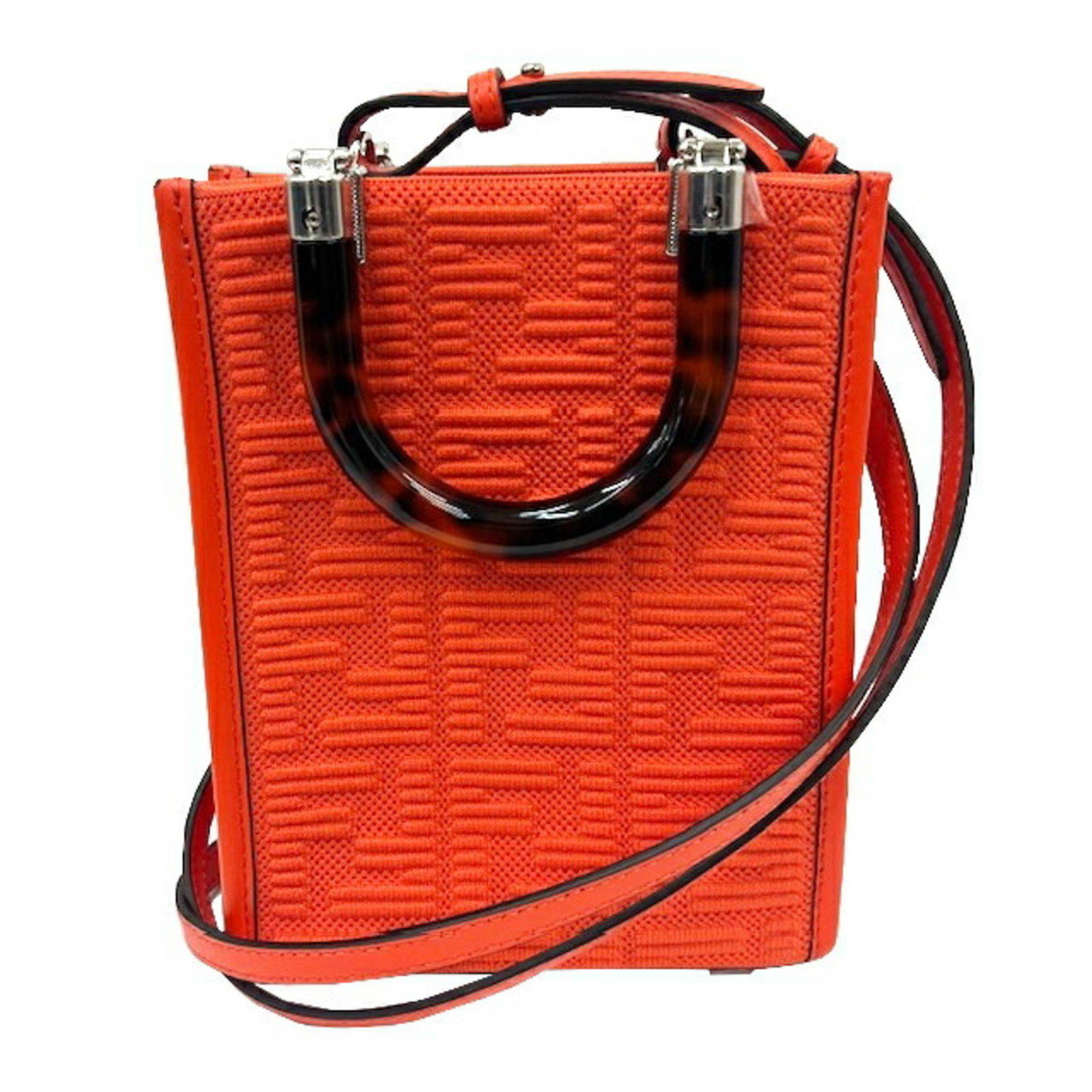 Fendi Fendi Sunshine Small Red Ff Fabric Shopper 22ss 8bs051 Tote Bag ...