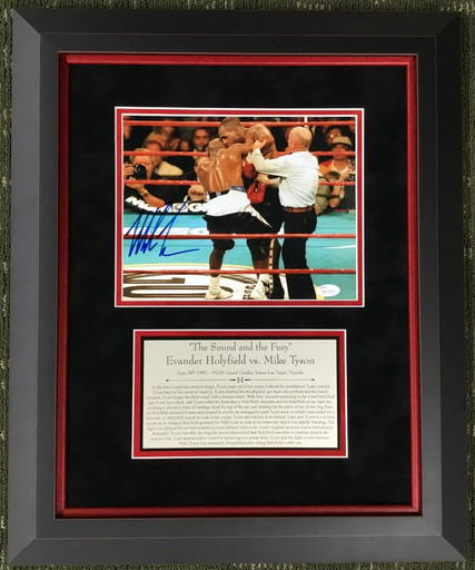 Mike Tyson Signed Autograph Photo Evander Holyfield Ear Bite Custom ...