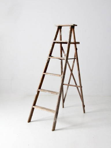 Vintage Wooden Painters Ladder
