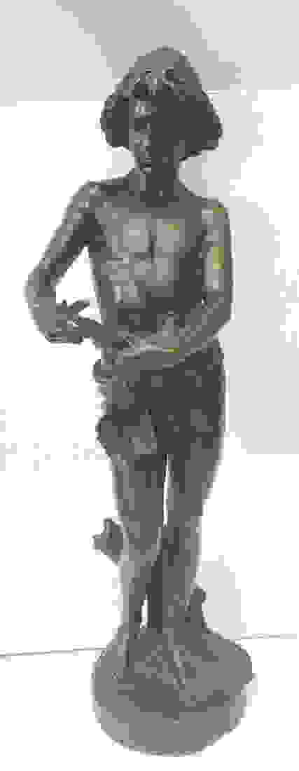 French Bronze Figure Of A Boy And Bird Captivity By Jean Gregoire 19 ...