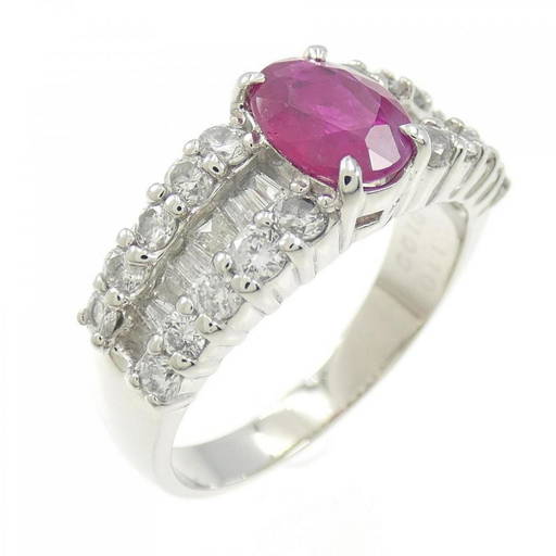 Pt Ruby Ring 1.10ct