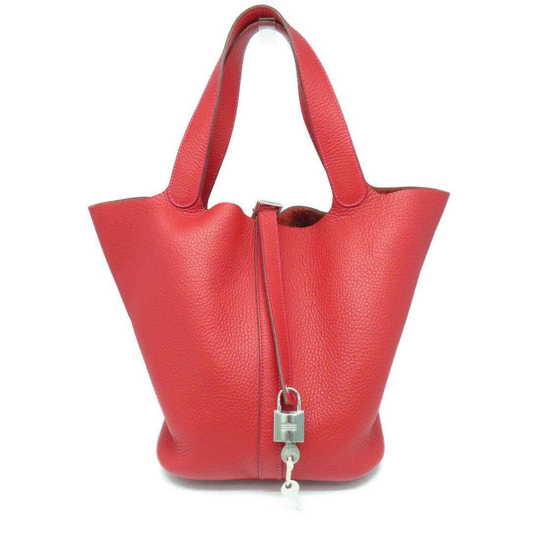 Hermes Phw Picotin Gm Tote Bag Hand Bag Taurillon Clemence Rouge Piment ...