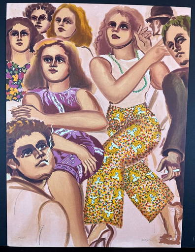 Lester Johnson Group Scene Slacks H/s Numb Litho Art