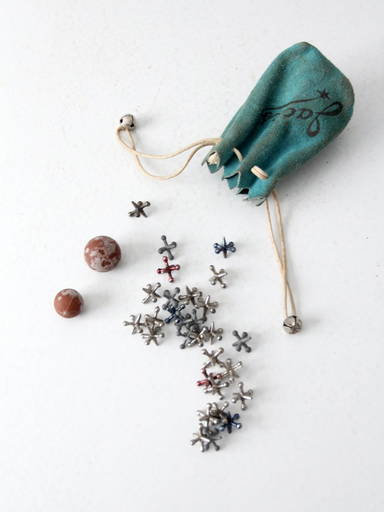 Vintage Jacks Game With Drawstring Bag
