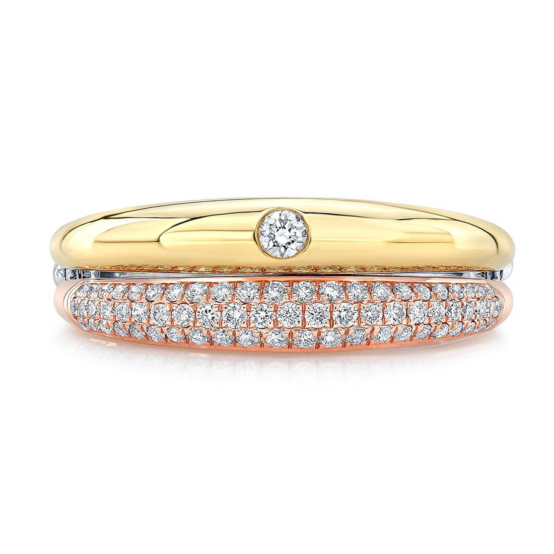 Diamond High Polish Solitaire An Multi Row Pave Band Set Auction