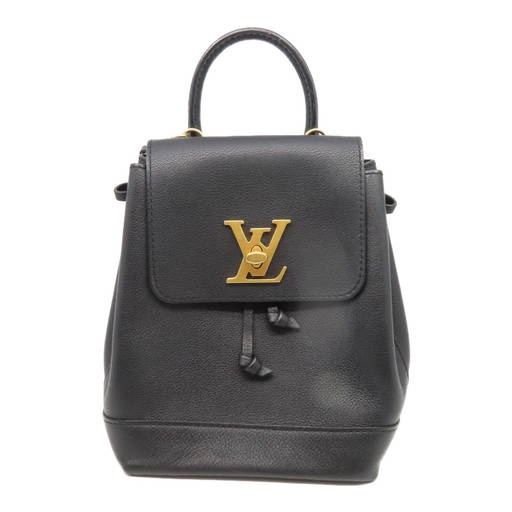 Louis Vuitton Lv Ghw Lock Me Backpack Mini Calfkskin Leather Black