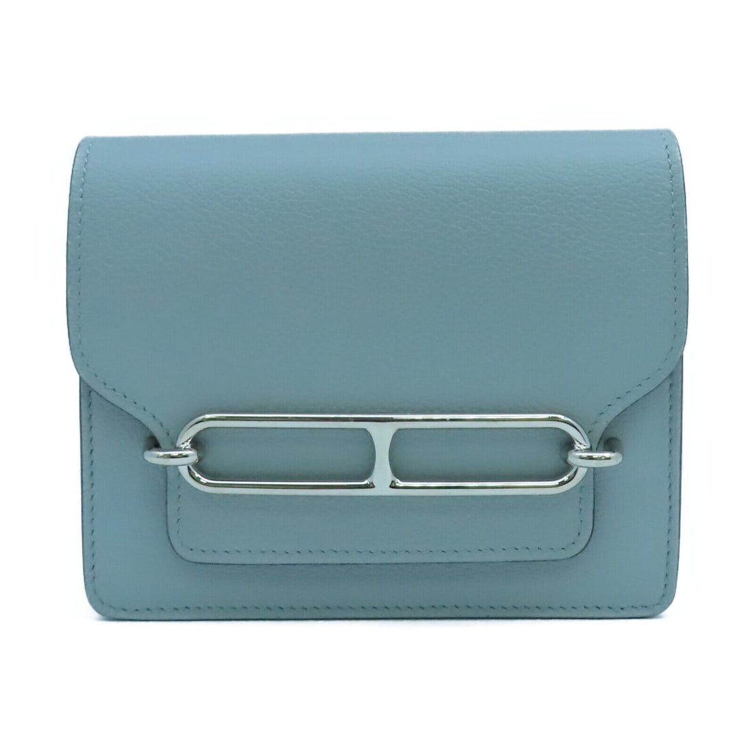 Hermes Phw Roulis Slim Wallet Evercolor Leather Bleu Glacier Blue Grey ...