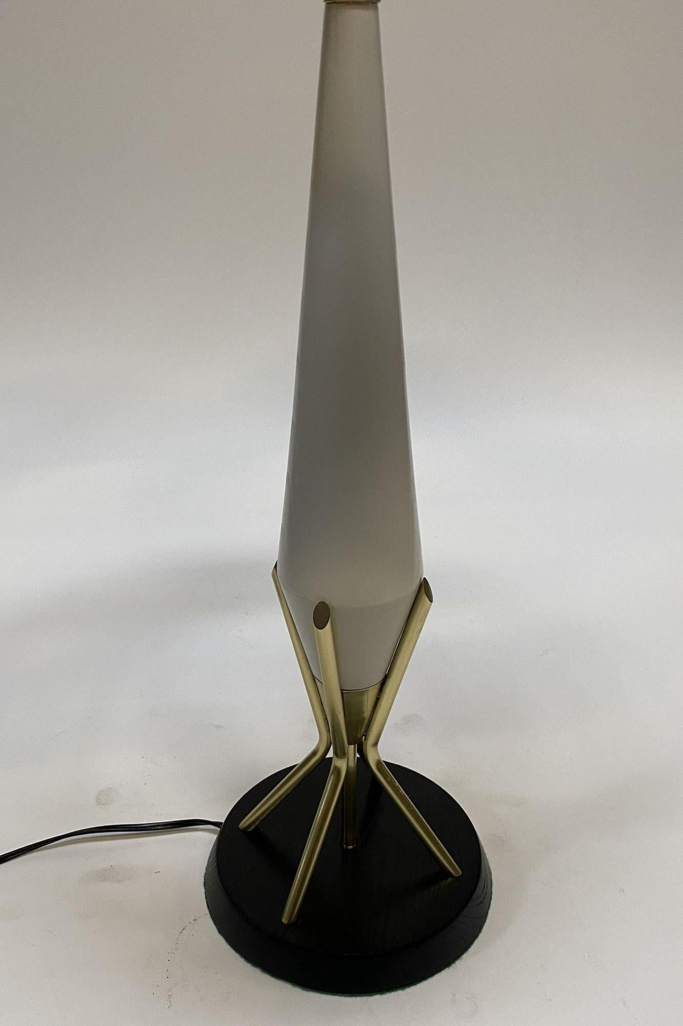 Mid Century Googie Table Lamp W Spun Fiberglass Shade Auction