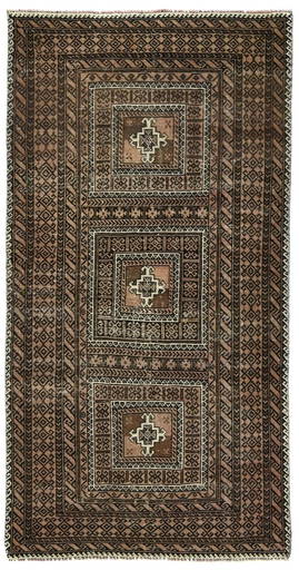 Distressed Vintage Semi Antique 33x64 Tribal Geometric Oriental Rug Carpet