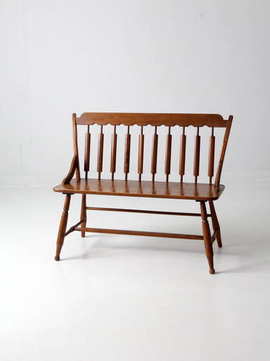 Mid Century Colonial Style Deacons Bench