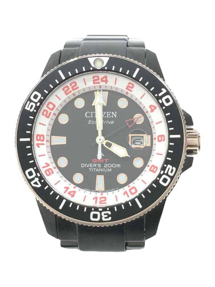 Citizen Eco Drive Bj7115-85e Gmt Divers 200m Solar Titanium Mens Watch ...