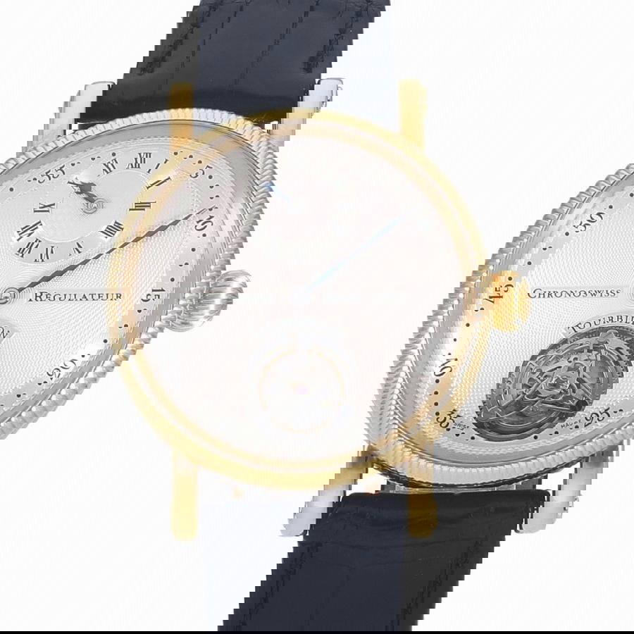 Chronoswiss Regulateur Tourbillon Ch3121 Yellow Gold Silver Mens Watch ...