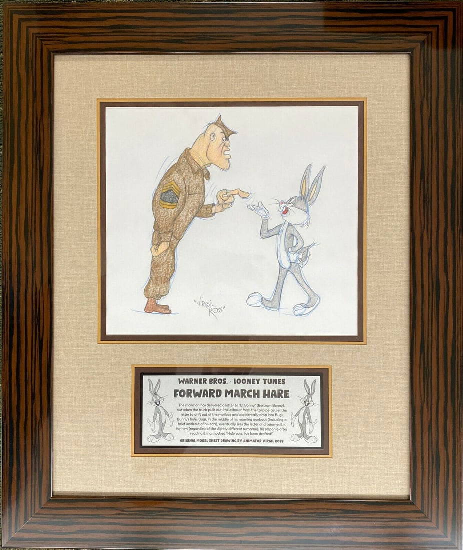 Bugs Bunny "forward March" Original Virgil Ross Drawing Rare Custom ...