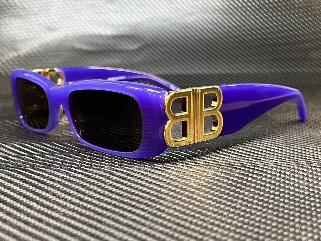 Balenciaga Bb0096s 004 Violet Rectangle Womens 51 Mm Sunglasses Auction