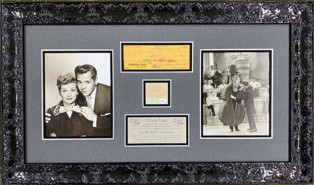 Lucille Ball & Desi Arnaz Signed I Love Lucy Display Jsa Coa Custom ...