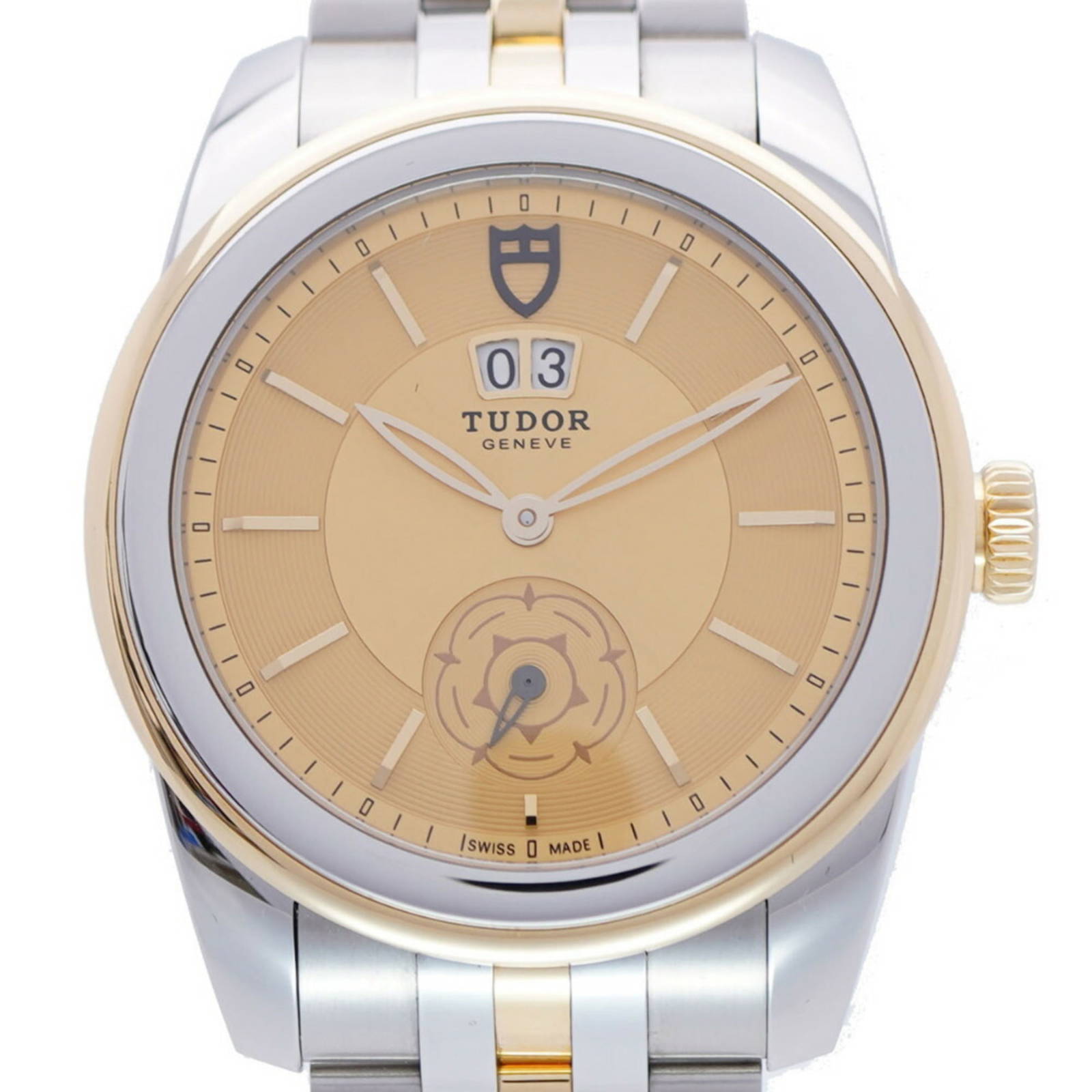 Tudor Glamor Double Date 57003 Automatic Watch Ss/yg Yellow Gold Men's ...