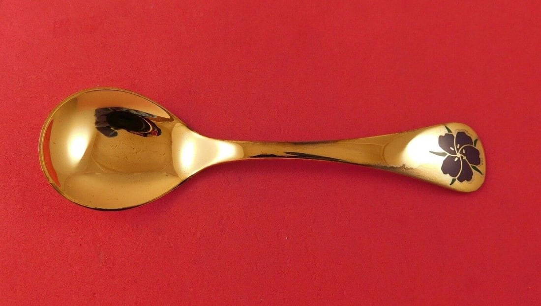 Georg Jensen Sterling Silver Annual Spoon Vermeil W/ Corn Cockle Flower ...
