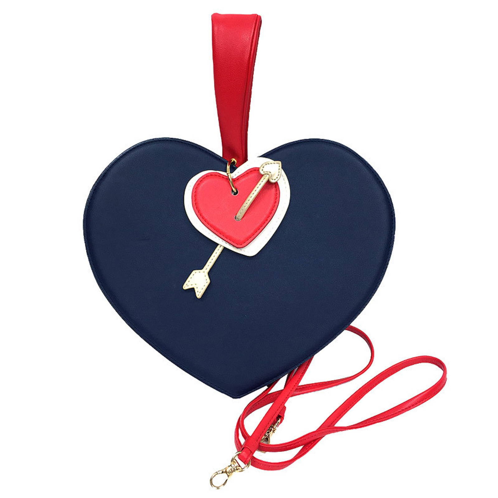Kitamura Kitamura Heart Bag 2way Shoulder Handbag Pochette Navy X Red ...