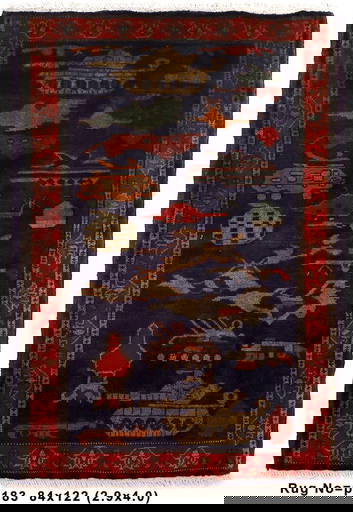 3 X 4 Afghan War Fighter Jets Tanks & Chopper Handmade Rug