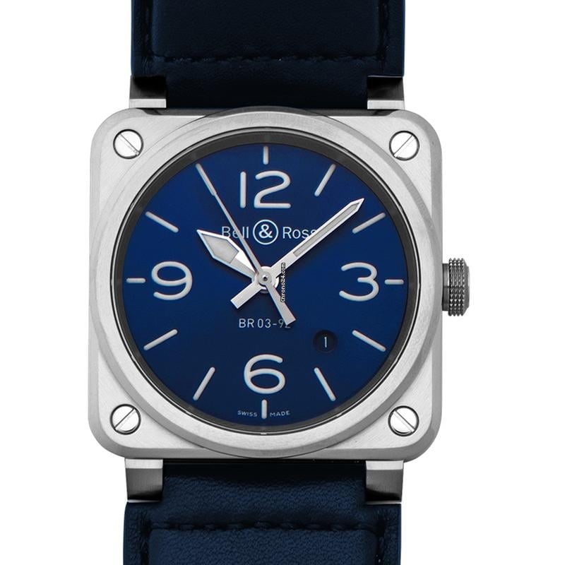 Bell & Ross Br 03 92 Steel Br0392 Blu St/sca Instruments Br 03 92 Blue ...
