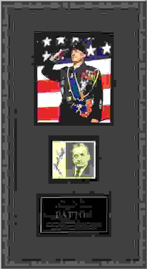 George C Scott Patton Signed Cut Signature Custom Framed Beckett Auction