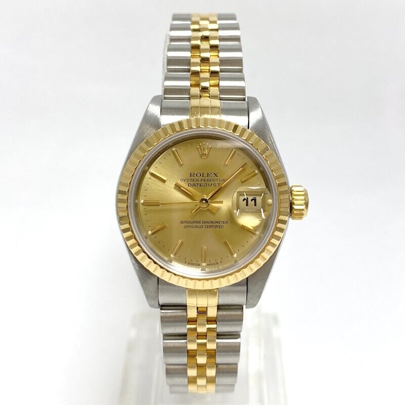 Rolex 69173 Datejust Ladies W Serial Number Champagne Gold Dial Auction